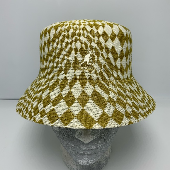 Kangol | Accessories | Mens Kangol Warped Golden Natural Check Bucket ...